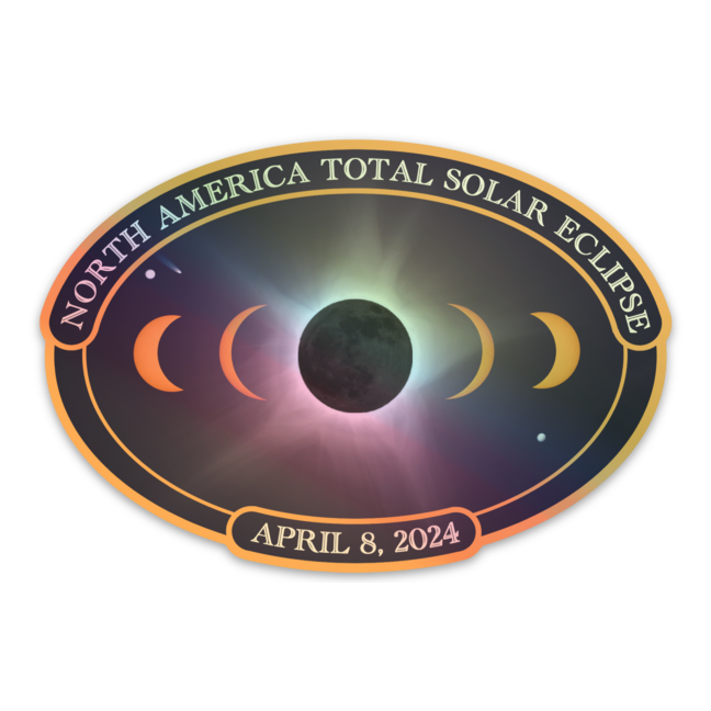 April 8, 2024 Total Solar Eclipse Hologram Sticker – Mile High Astronomy