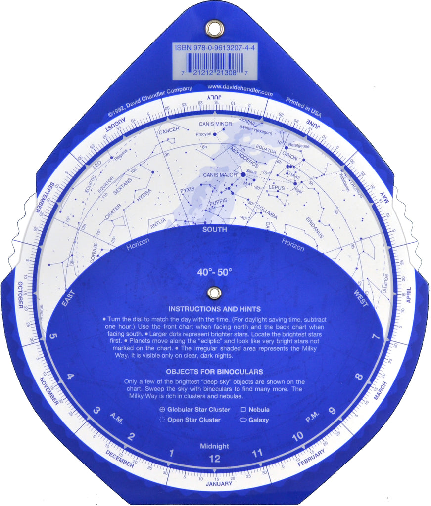 The Night Sky Planisphere 40-50 - Large – Mile High Astronomy